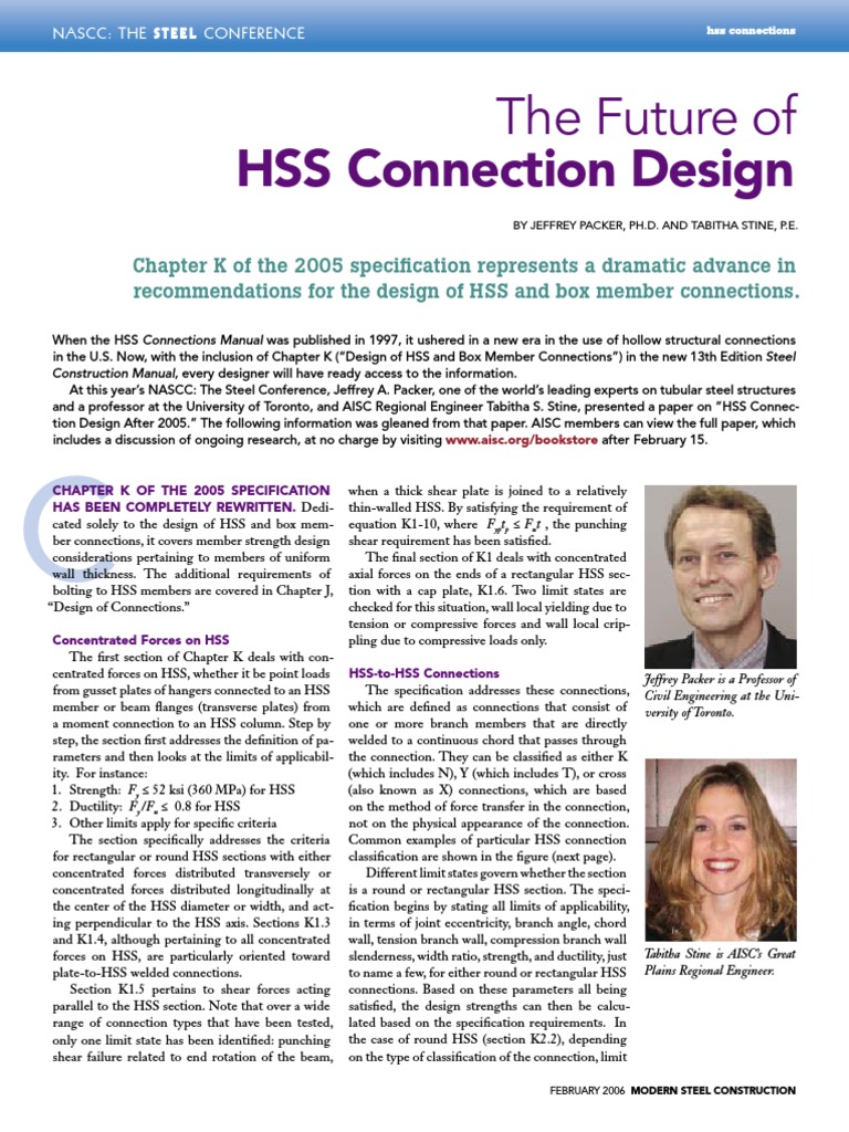 HHS Connection Design | PDF | Truss | Strength Of Materials