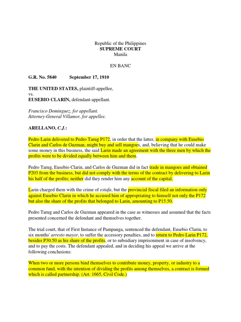 Supreme Court Rulings on Partnership Disputes | PDF | Partnership | Lawsuit
