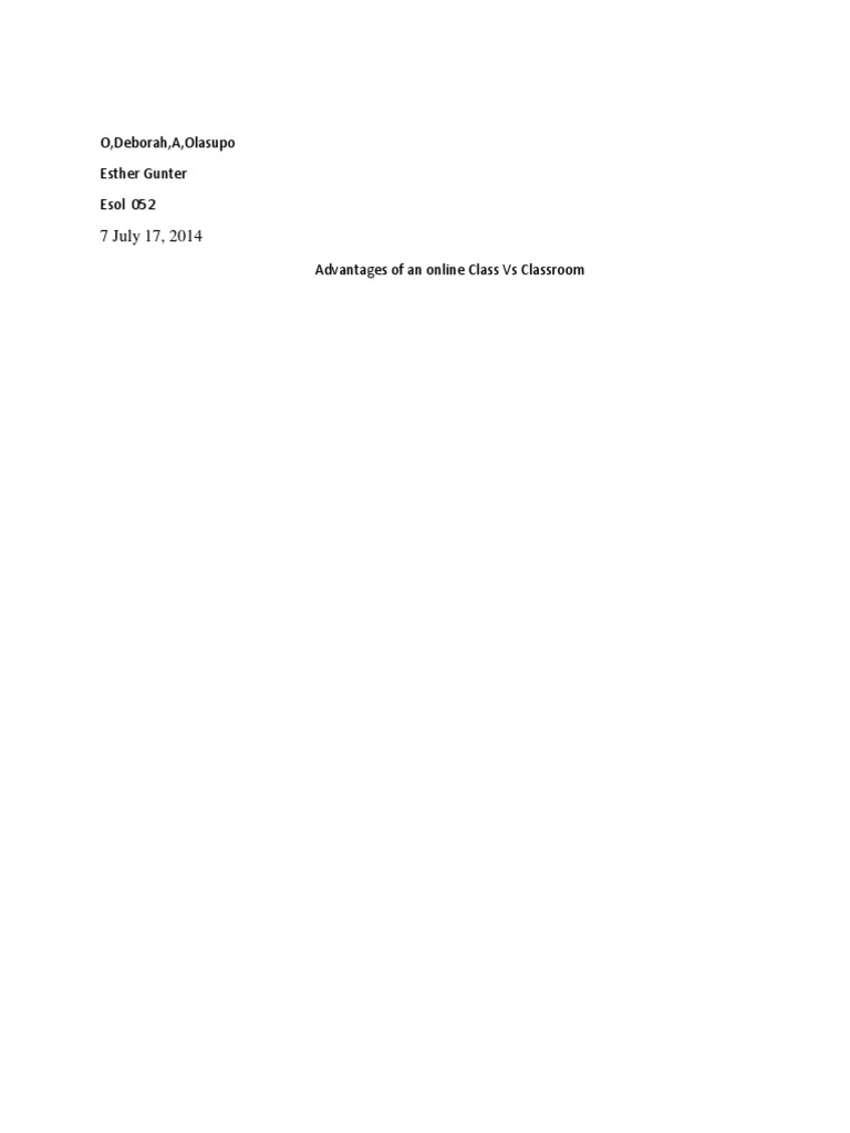 7 July 17, 2014: O, Deborah, A, Olasupo Esther Gunter Esol 052 | PDF