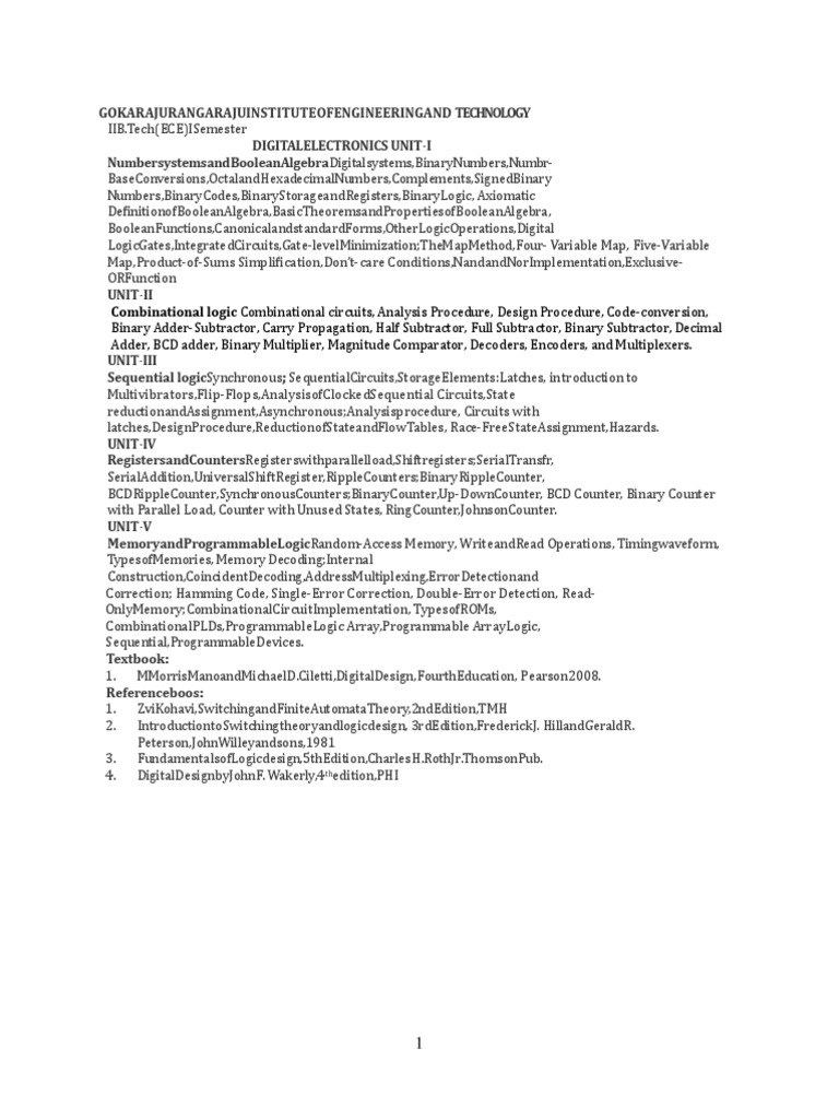 ECE 2 Yr 1 Sem Digitalelectronics | PDF