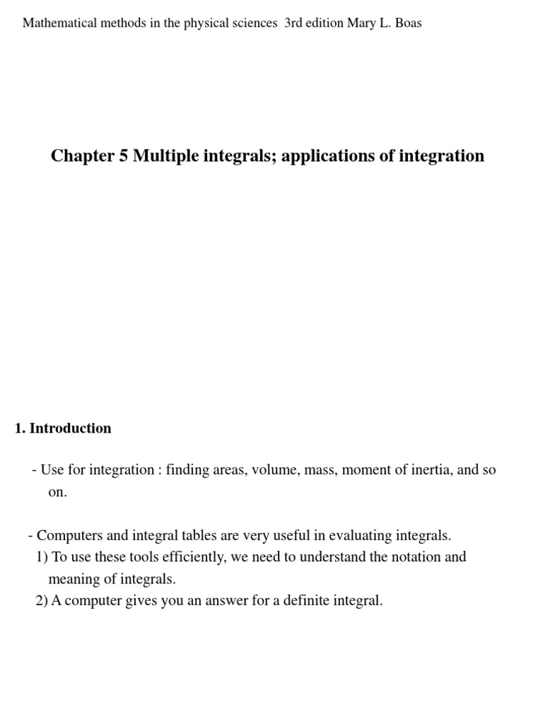 Chapter 5 Multiple Integrals Applications of Integration | PDF | Integral | Mathematical Concepts