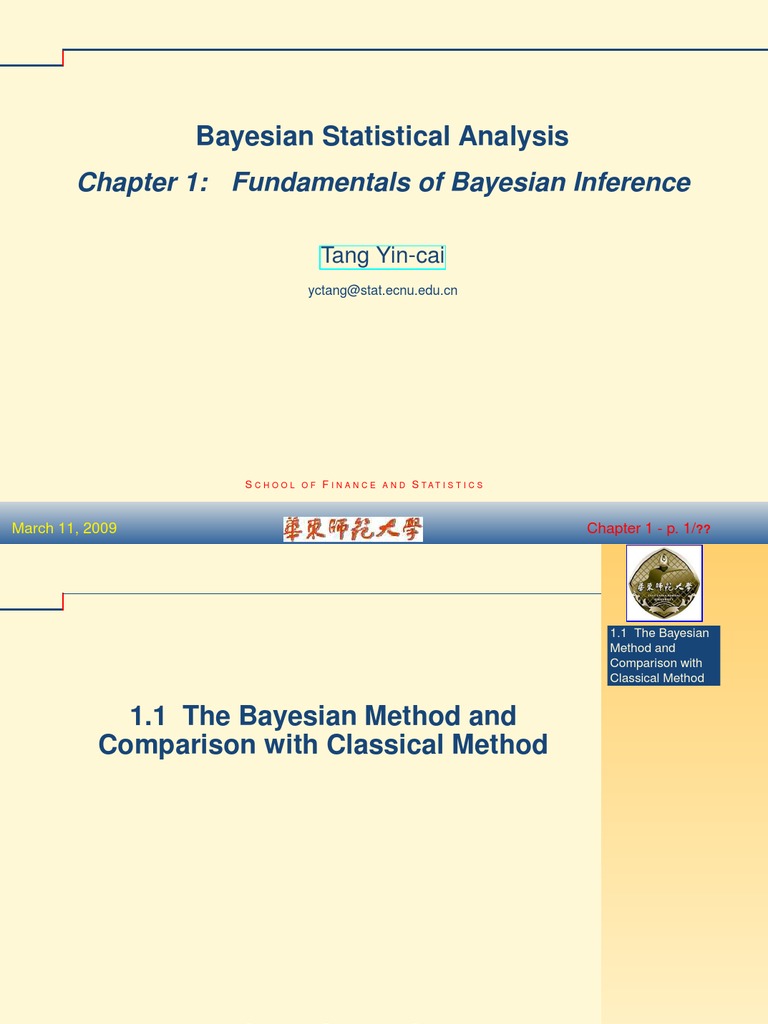 Bayesian Statistical Analysis: Chapter 1: Fundamentals of Bayesian Inference | PDF | Statistical ...