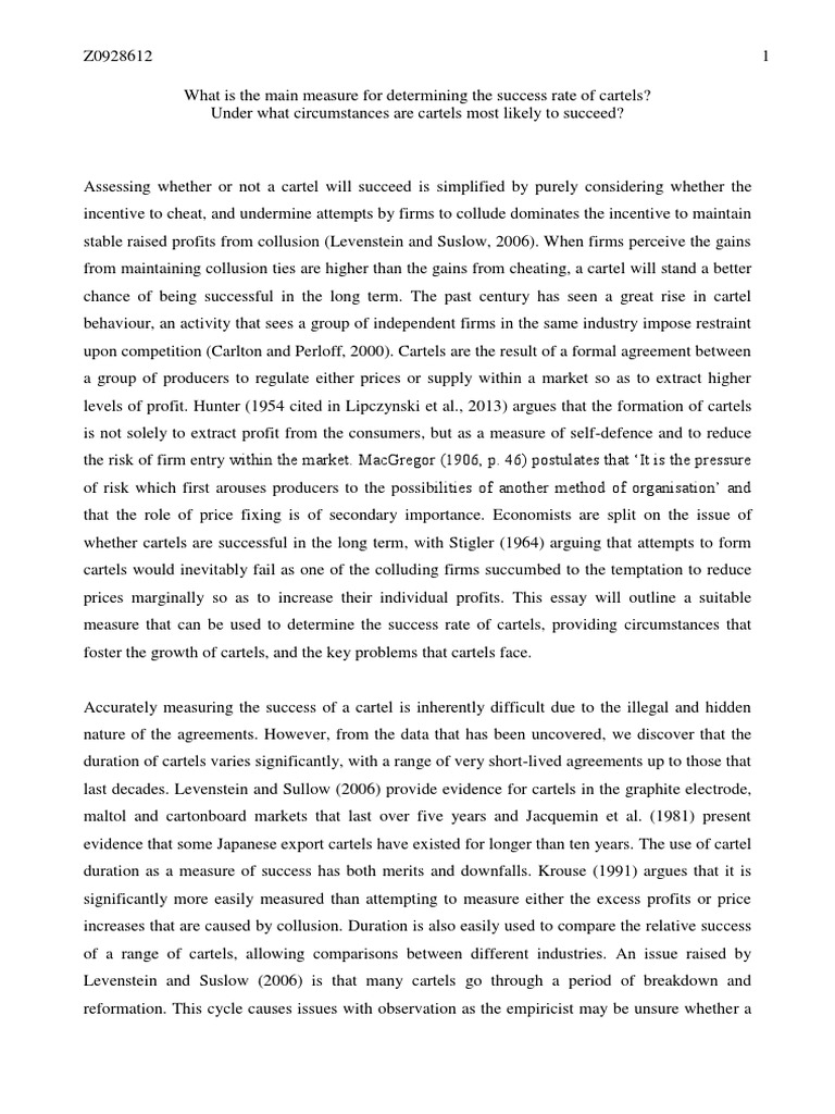 Cartel Formation | PDF | Cartel | Profit (Economics)