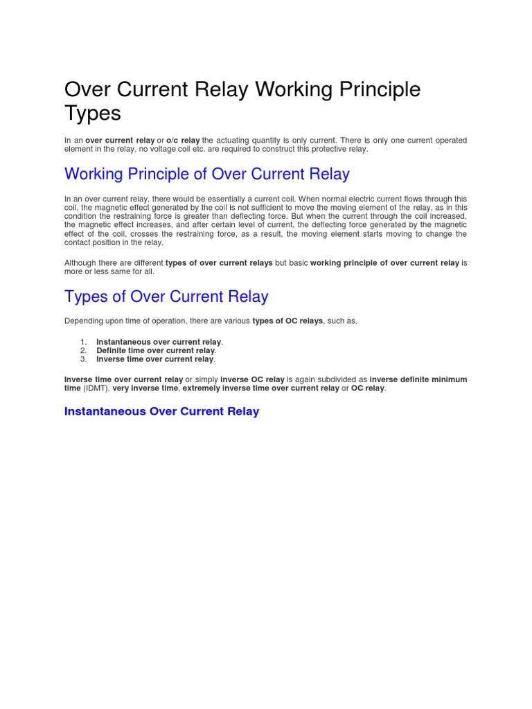 Idmt Relay | PDF | Relay | Electric Current