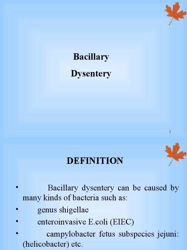 BACILLARY DYSENTERY | Diarrhea | Human Feces