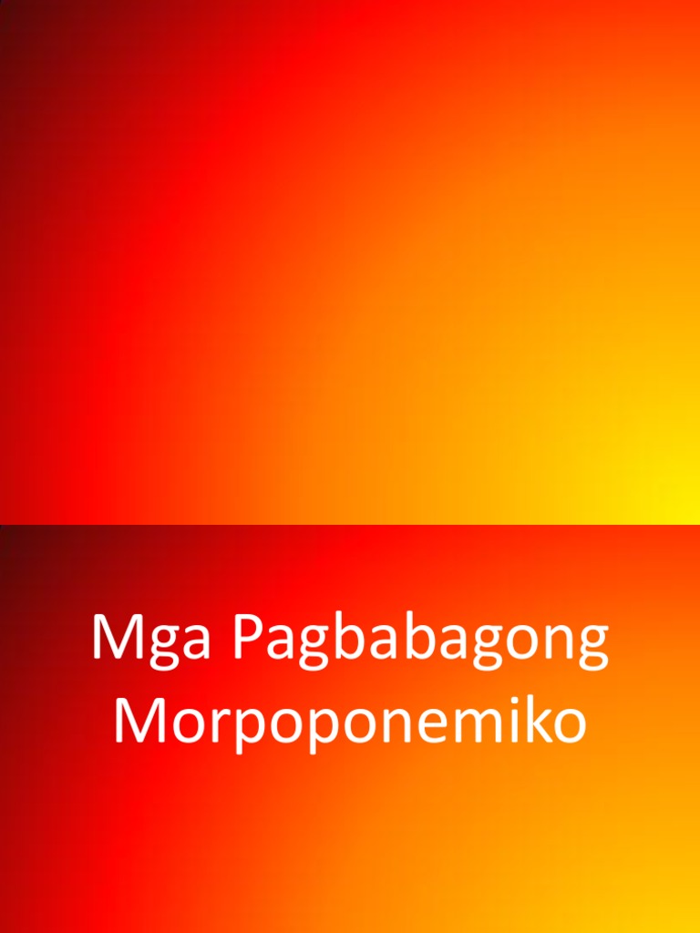 Pagbabagong Morpoponemiko | PDF