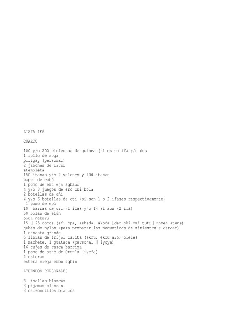 Dice Ifa para Oluwo | PDF