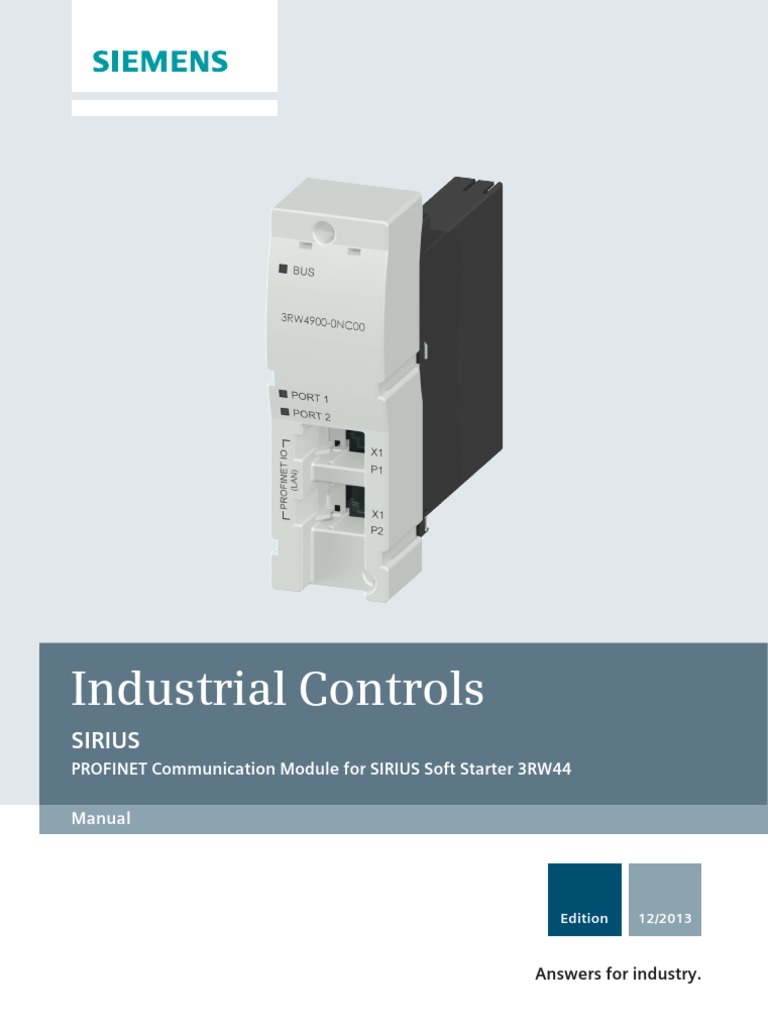 Manual SIRIUS Communication Module PROFINET en-US | PDF | Electrical Connector | Computer Network