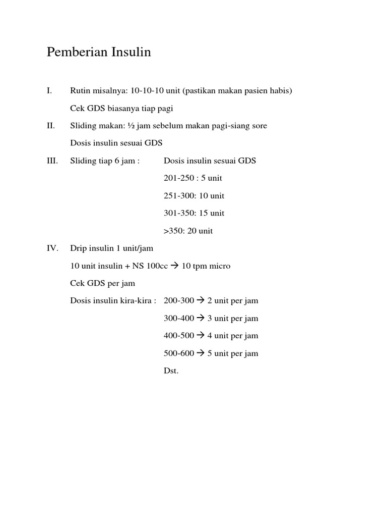 Pemberian Insulin | PDF