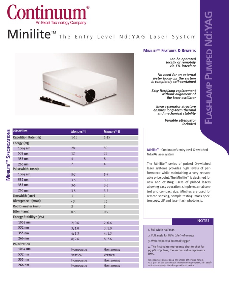 Minilite II | PDF | Laser | Optics