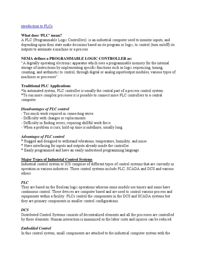 PLC | PDF | Programmable Logic Controller | Scada