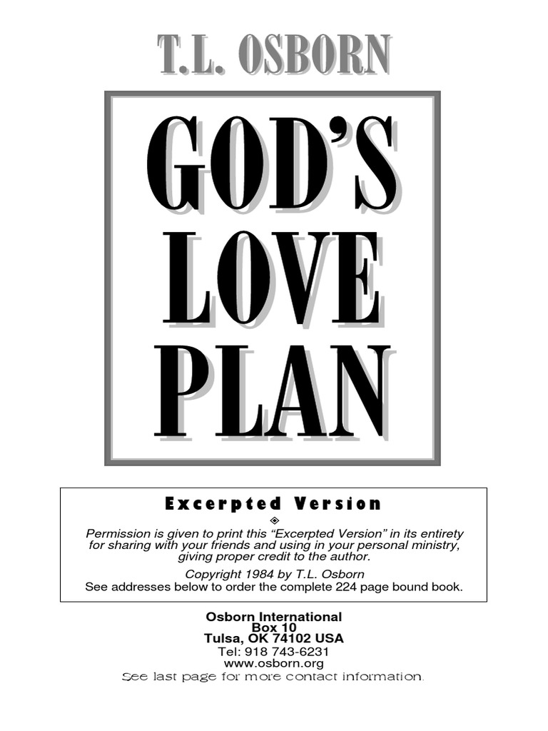 God's Love Plan | PDF | Eternal Life (Christianity) | Sin