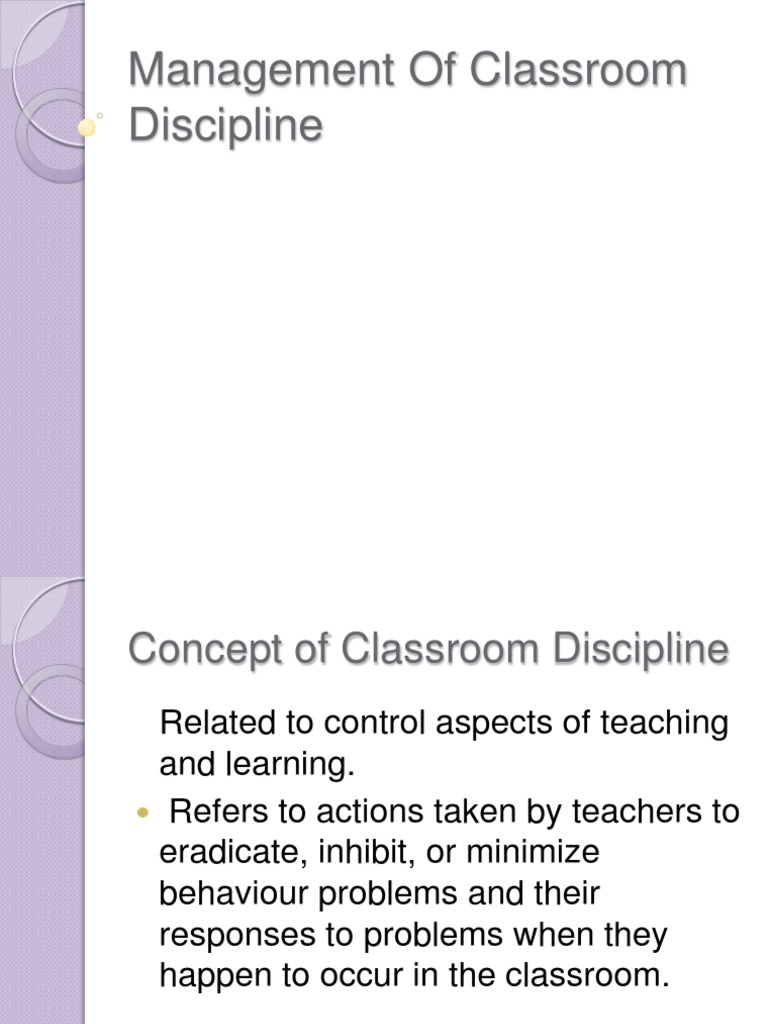 Classroom Discipline Models for Effective Student Behavior | PDF ...