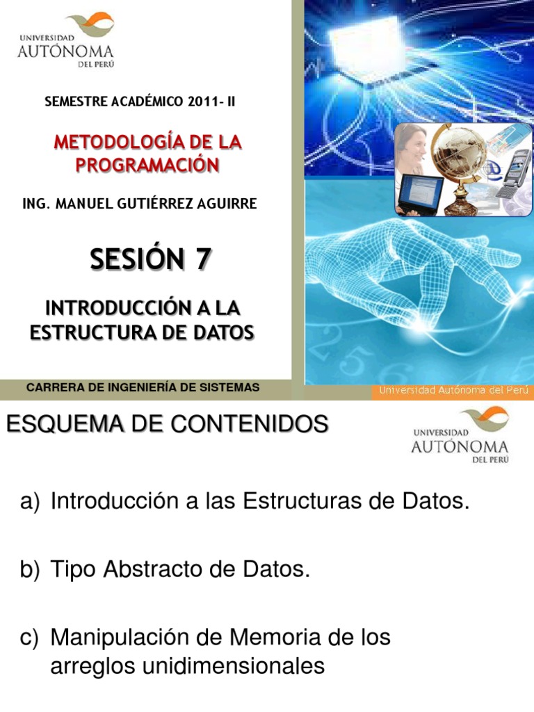 07 PPT Intro Estructura Datos | PDF | Estructura de datos de matriz ...