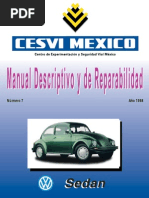 Manual Volkswagen Vocho Sedan 70 80 90 S y 2003 | PDF | Carburador | Transmisión manual