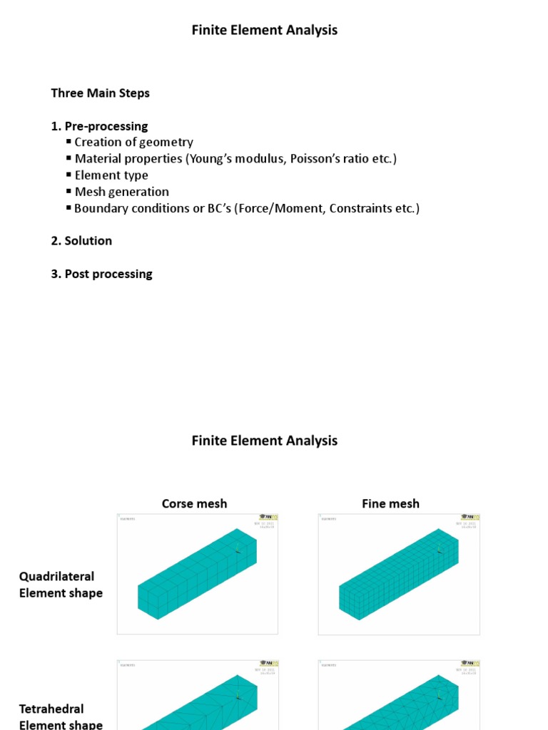 Finite Element Analysis Steps | PDF