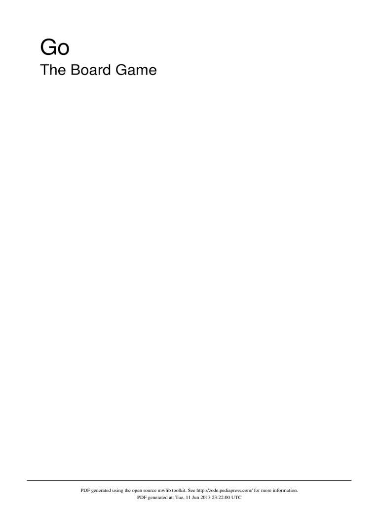 Go - Wikipedia Book | PDF | Board Games | Traditional Board Games