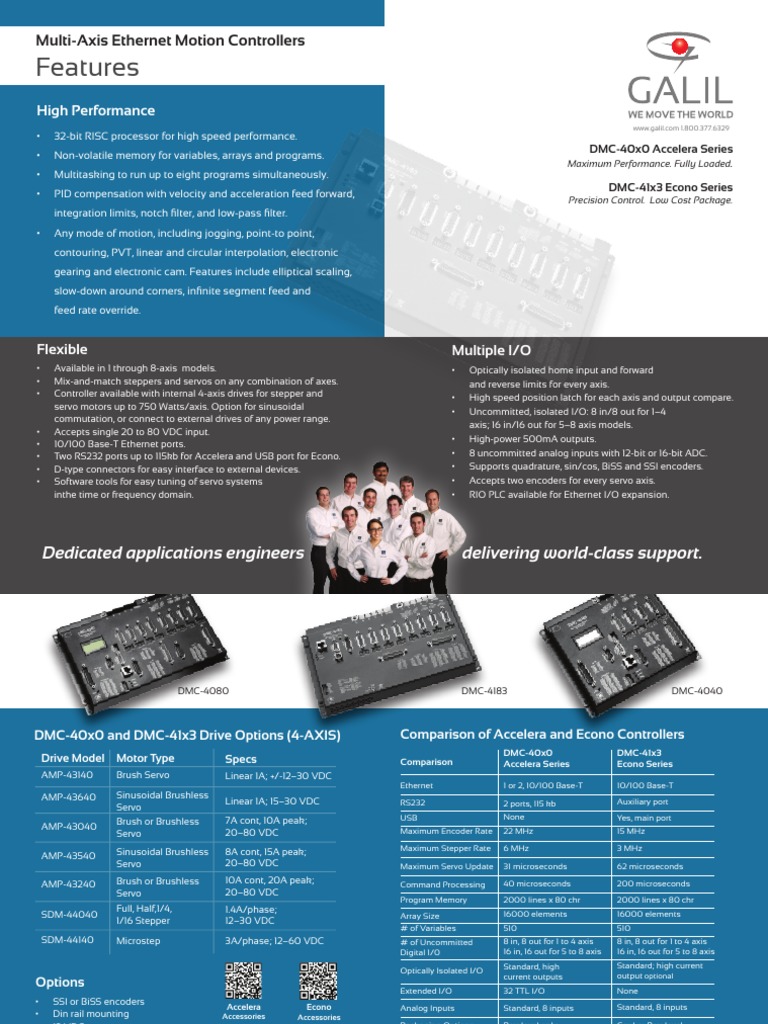Galil Multi Axis Motion Controller Brochure | PDF | Servomechanism ...