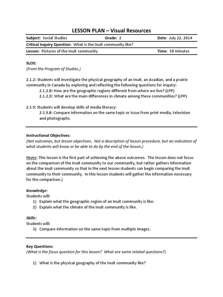 Portfolio Lesson Plan | PDF