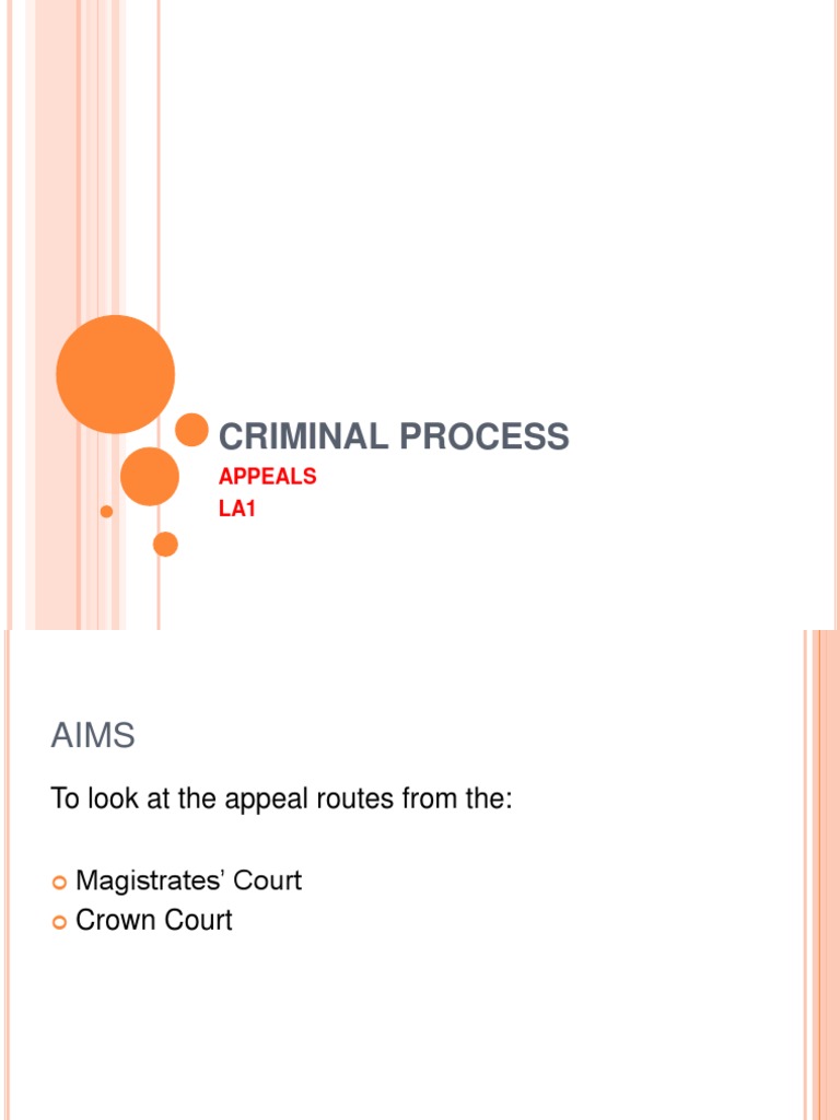Criminal Process: Appeals LA1 | PDF | Acquittal | Prosecutor