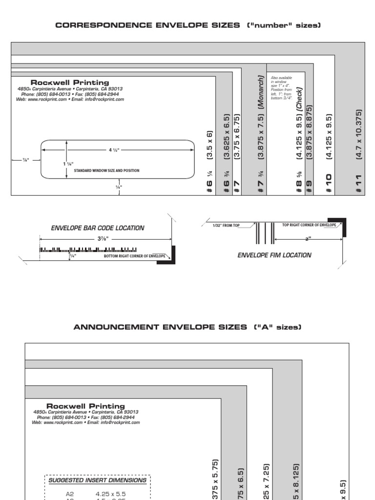 Envelope Sizes Chart | PDF