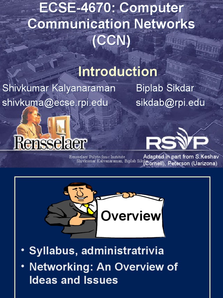Ecse 4670 Computer Communication Networks Ccn Introduction Pdf Internet Protocol Suite
