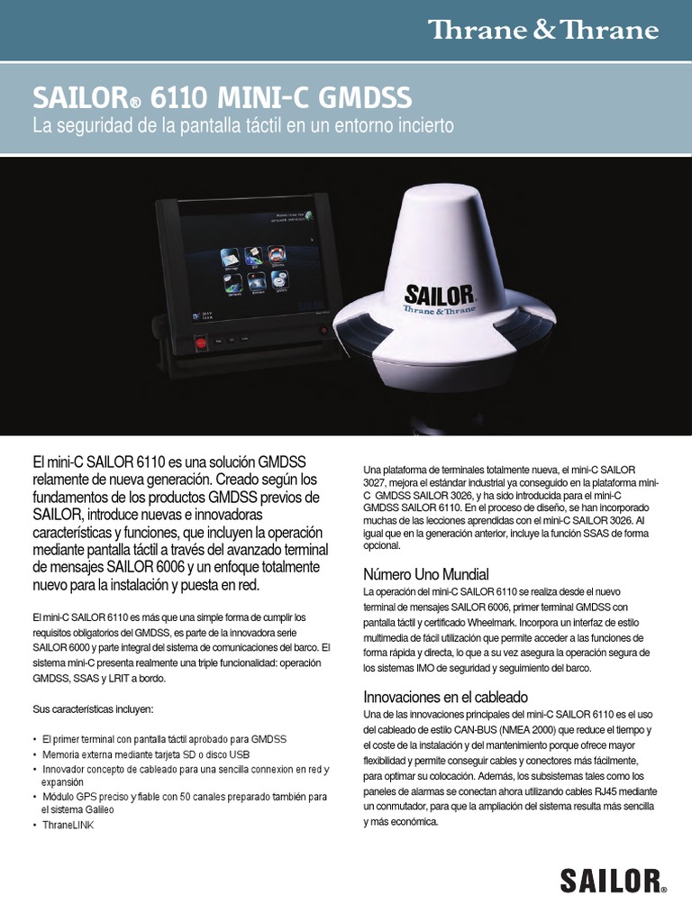 Sailor 6110 Mini C Gmdss Es | PDF | Terminal de computadora | USB
