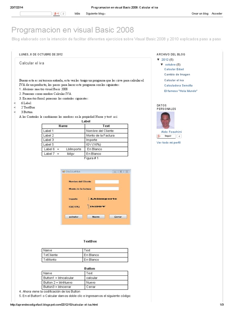 Programacion en Visual Basic 2008 - Calcular El Iva | PDF | Software | Science