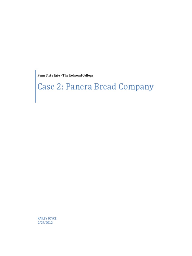An Analysis of Panera Bread Company | PDF | Strategic Management ...
