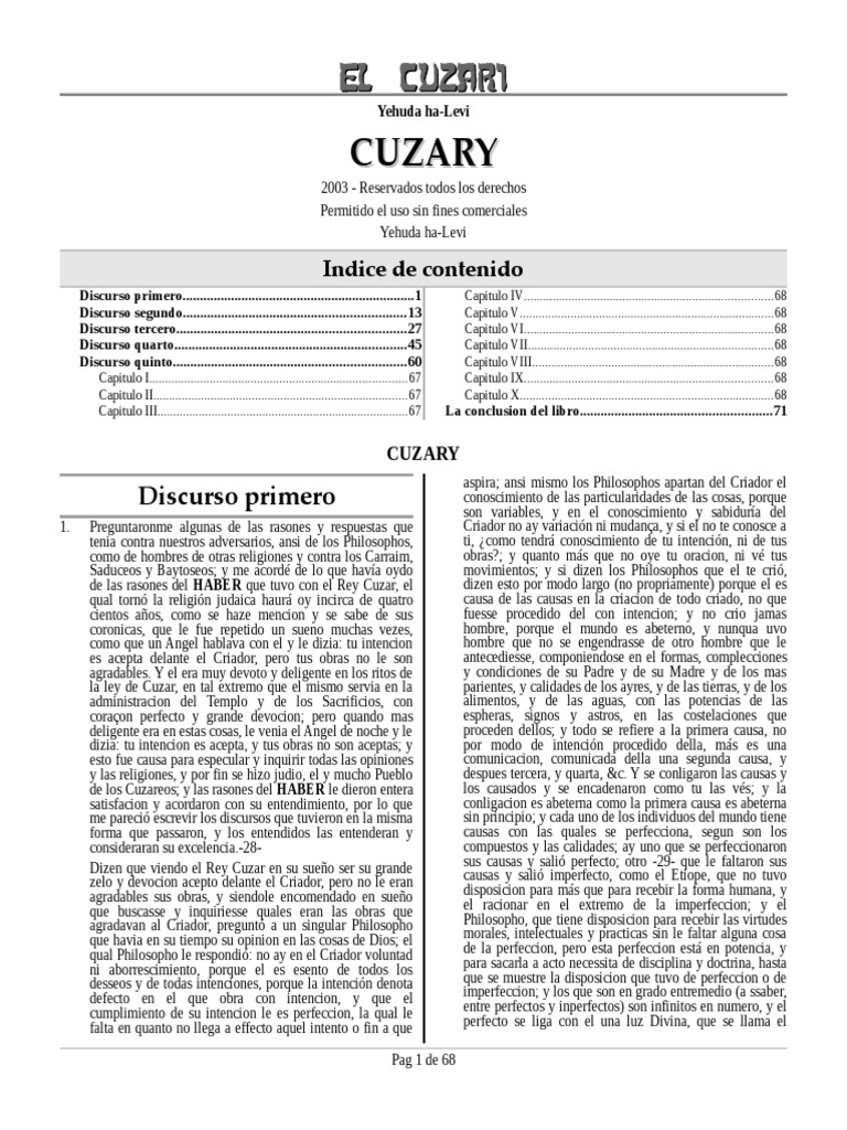 El Kuzari: Diálogos sobre la fe judía | PDF | Naturaleza | Religión y ...