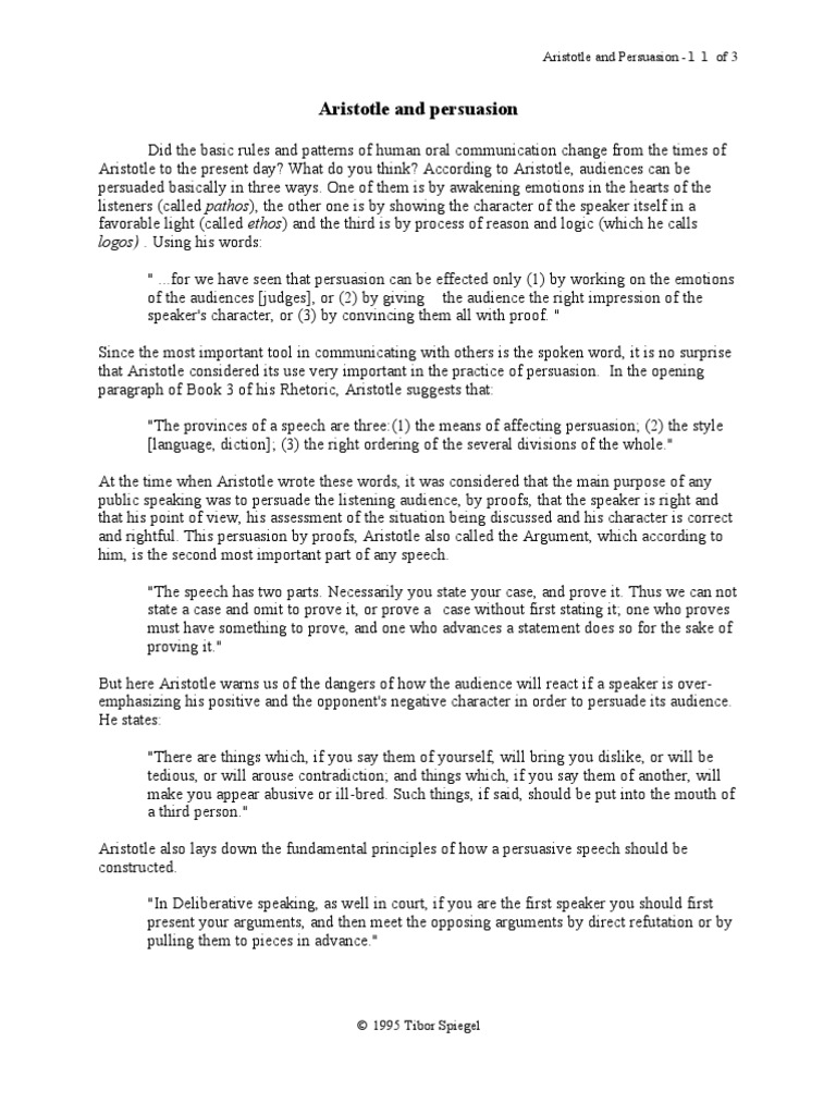 Aristotle and Persuasion | Persuasion | Epistemology