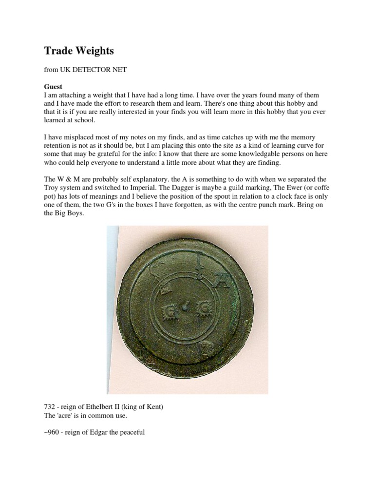 Trade Weights | PDF | Pound (Mass) | Grain (Unit)