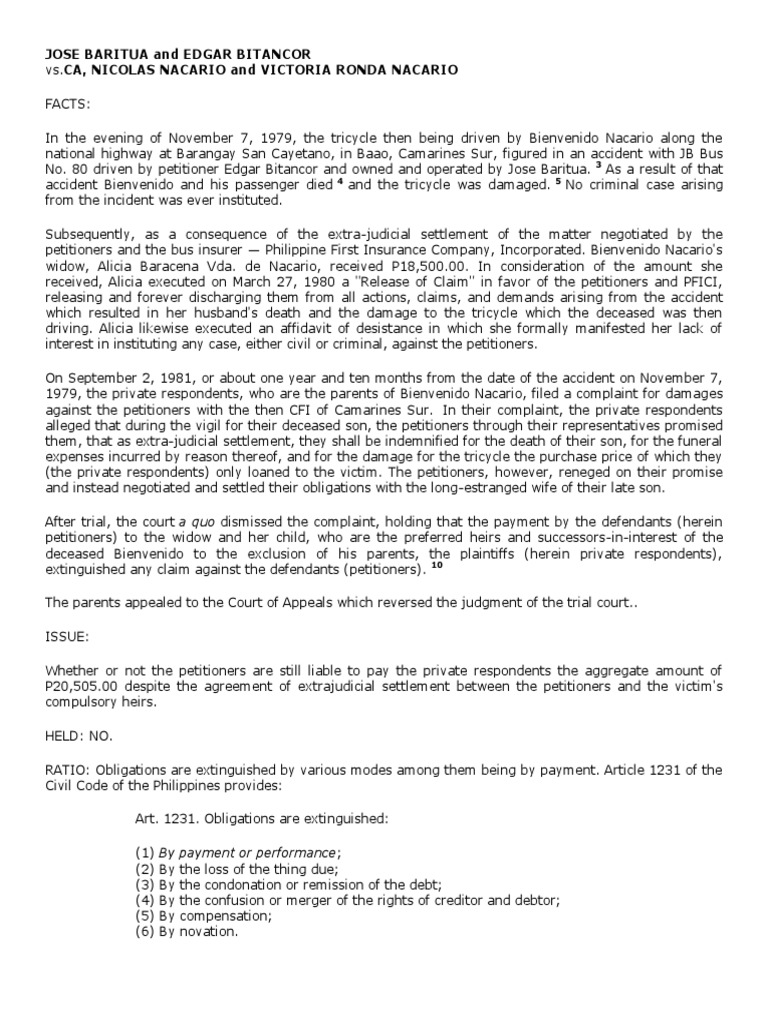 Jose Baritua and CA | PDF | Inheritance | Legitimacy (Family Law)