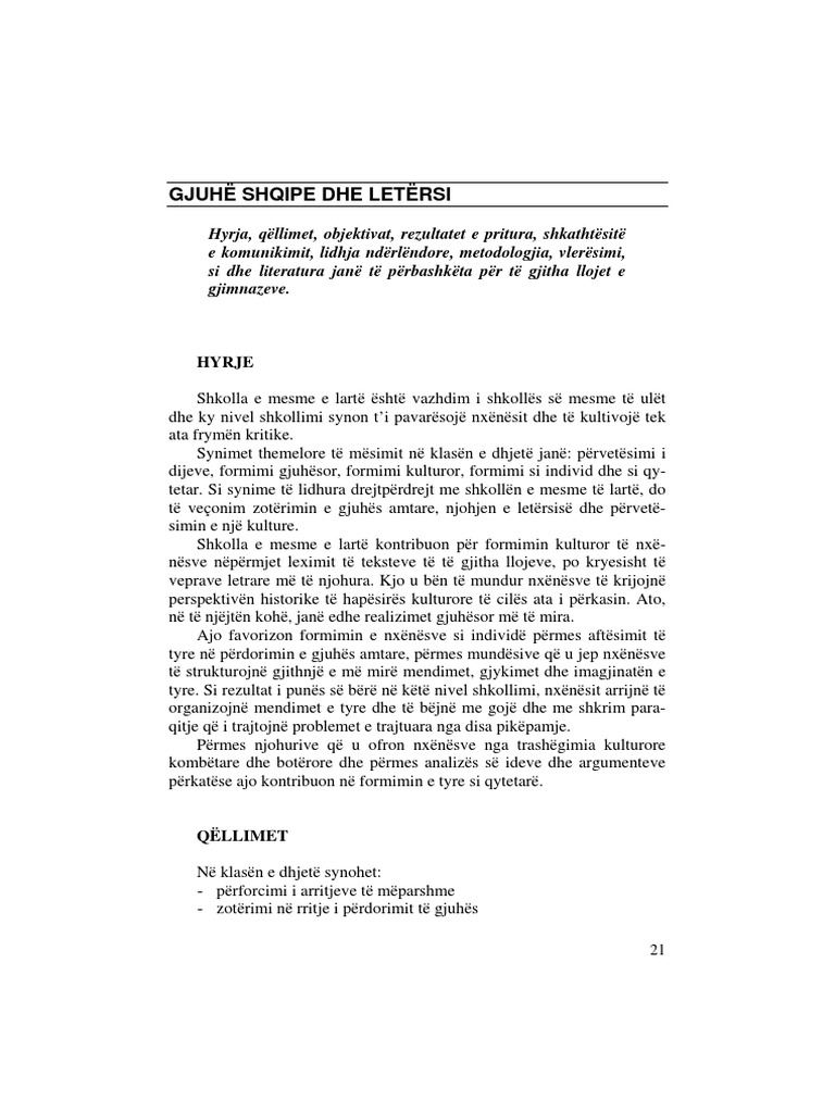 Klasa 10 Gjuha Shqipe | PDF