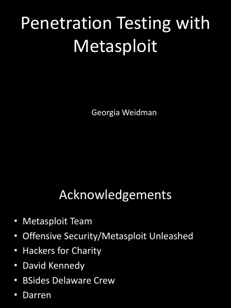 Pentesting With Metasploit | PDF | Computer Security Exploits ...