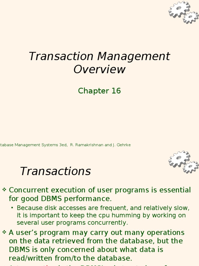 Transaction Management Overview | PDF | Database Transaction | Databases