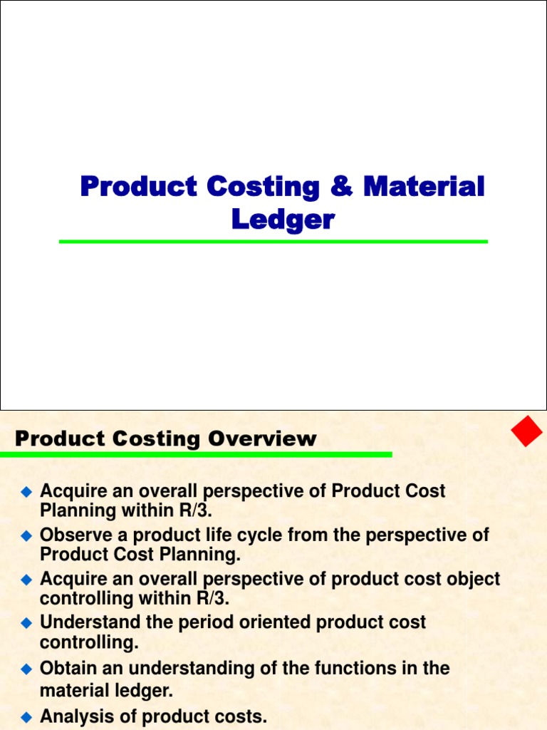 ProductCosting Material Ledger1 | PDF | Valuation (Finance) | Inventory