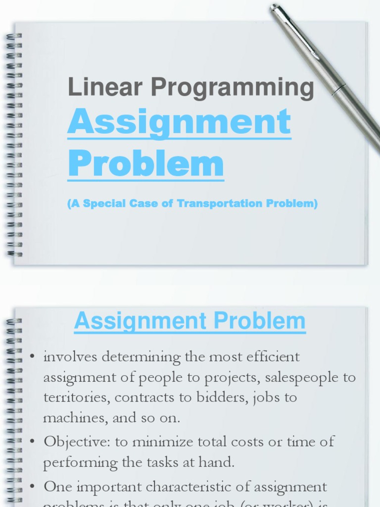 Assignment Method | PDF | Algorithms And Data Structures | Applied Mathematics