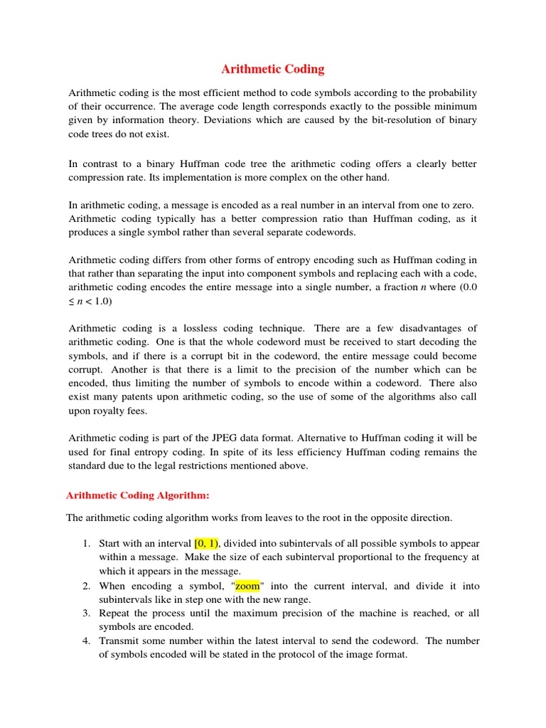 Arithmetic Coding Pdf Forward Error Correction Code 4218