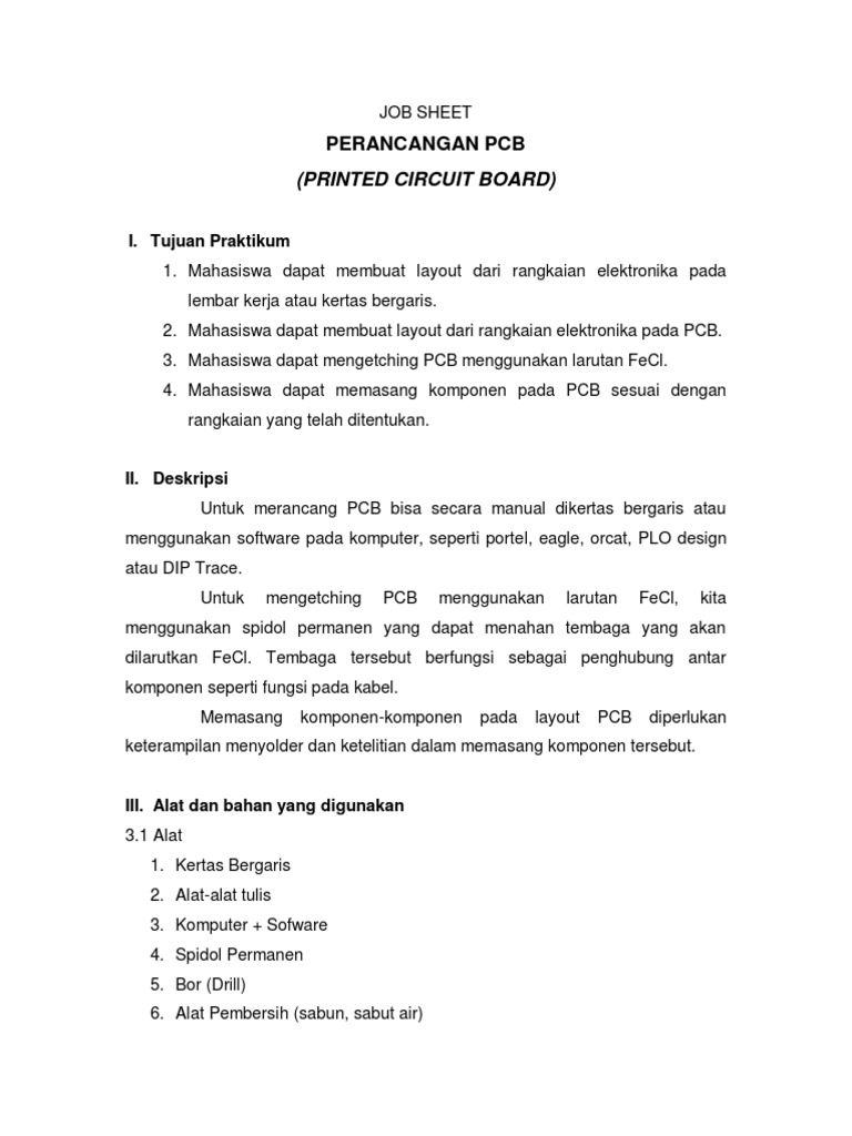 Joob Sheet Menrancang - PCB | PDF