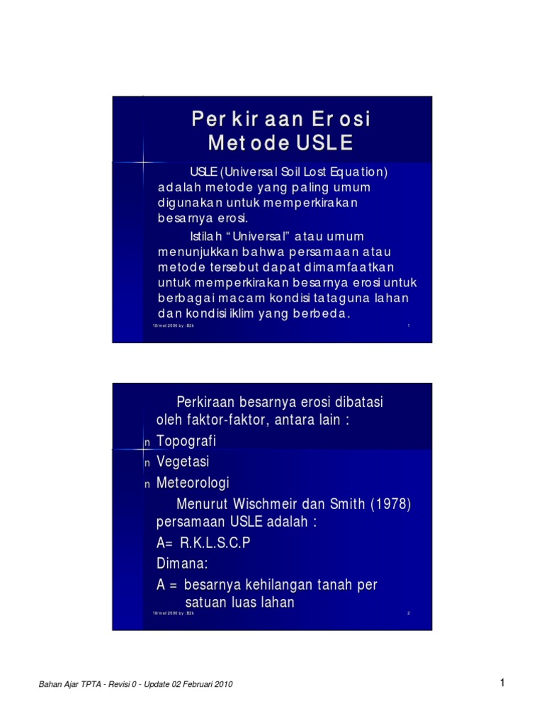 Perkiraan Erosi Metode USLE | PDF | Hukum | Sains & Matematika