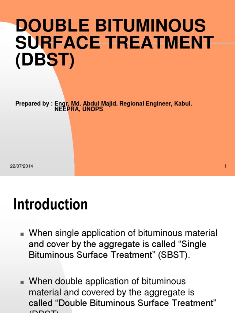 Double Bituminous Surface Treatment (Dbst) | Asphalt | Construction ...