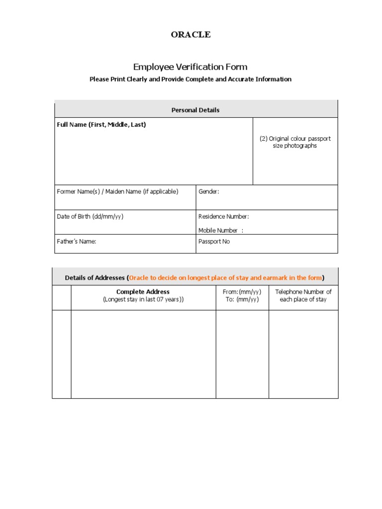 Employee Verification Form | PDF | Professional Certification | Employment