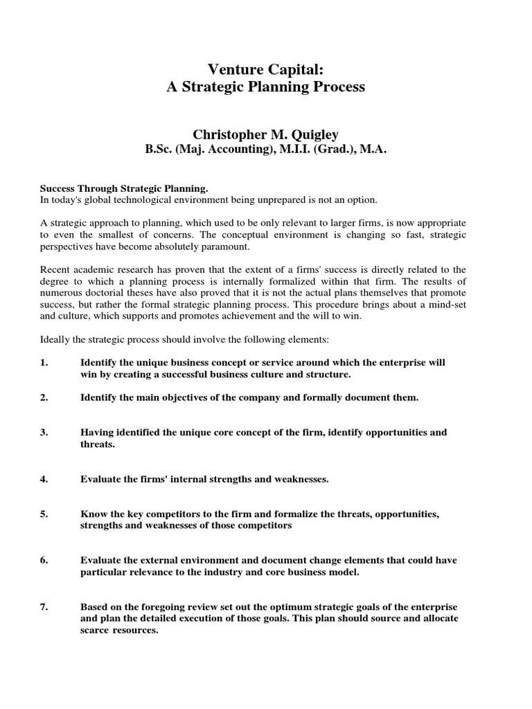 A Strategic Planning Process | PDF | Strategic Planning | Leadership