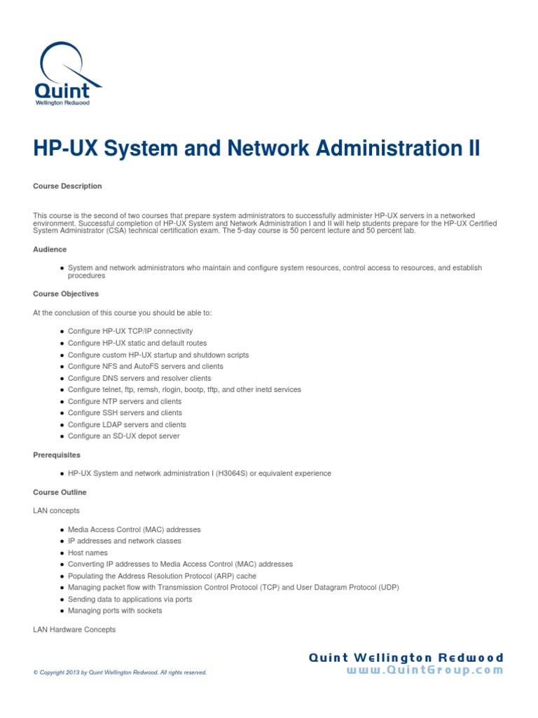HP-UX System and Network Administration II | PDF | Domain Name System ...