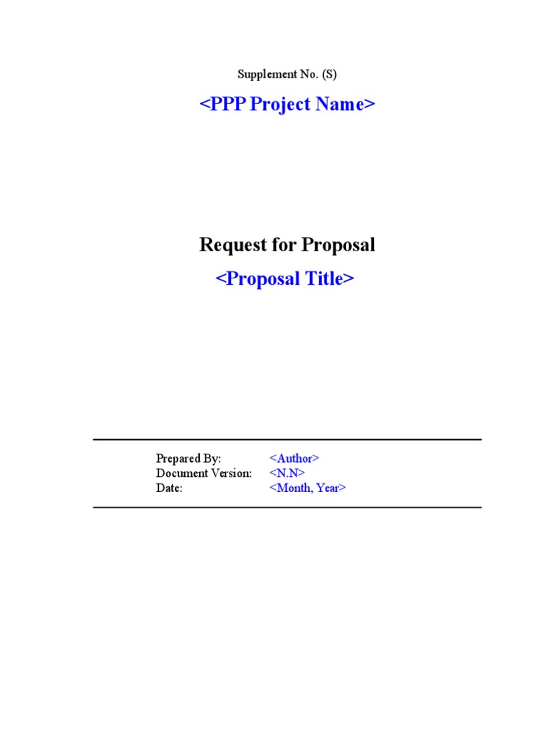 PPP RFP Template-En | PDF | Marketing | Supply Chain Management