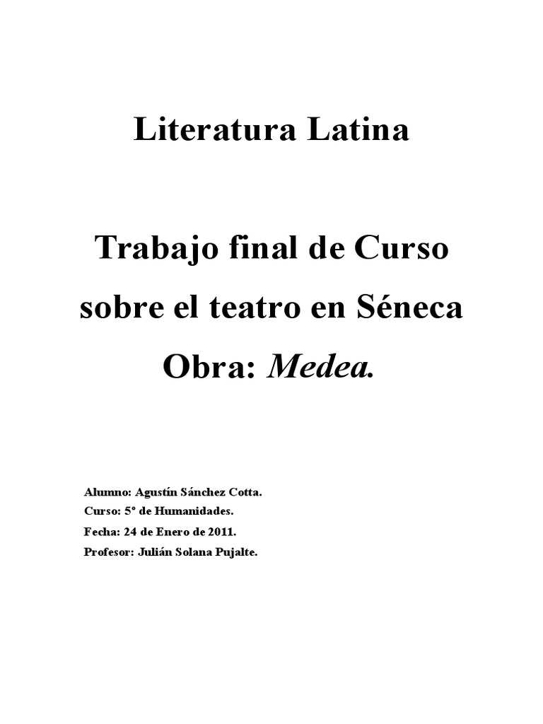 Medea, Seneca | PDF | Séneca El Joven | Eurípides