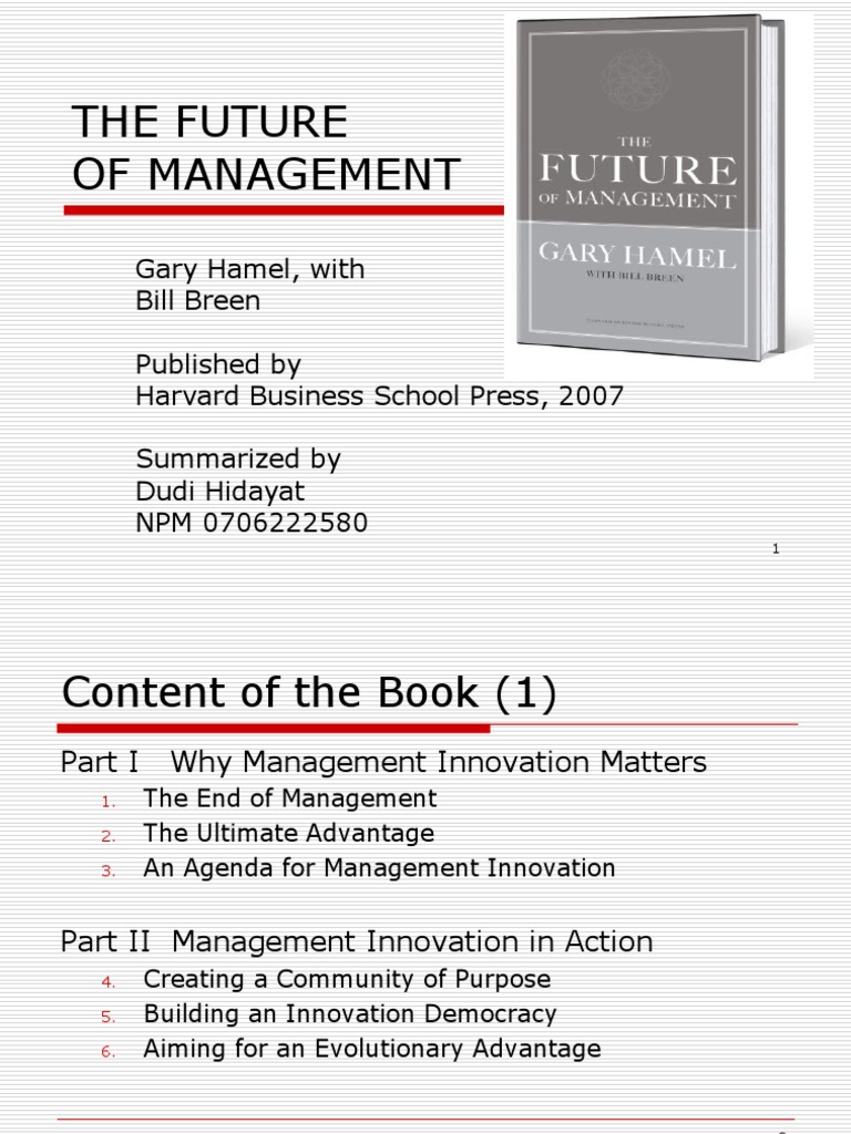 The Future of Management Dudi | Download Free PDF | Innovation | Creativity