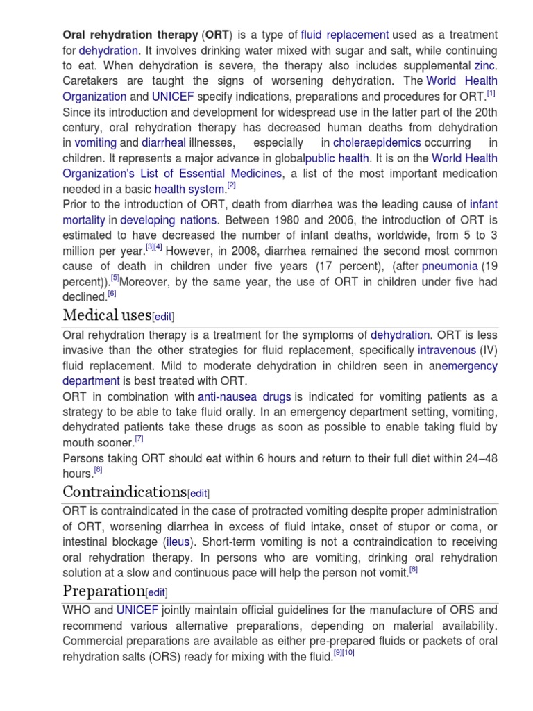 Oral Rehydration Therapy | PDF | Diarrhea | Malnutrition