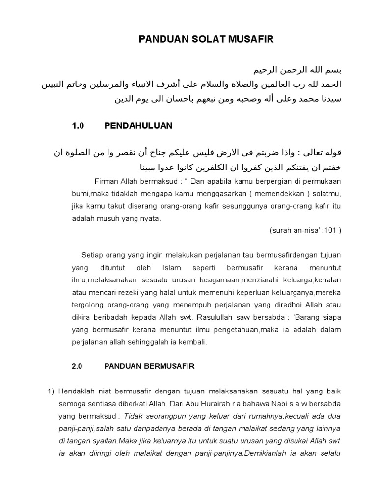 Panduan Solat Musafir | PDF